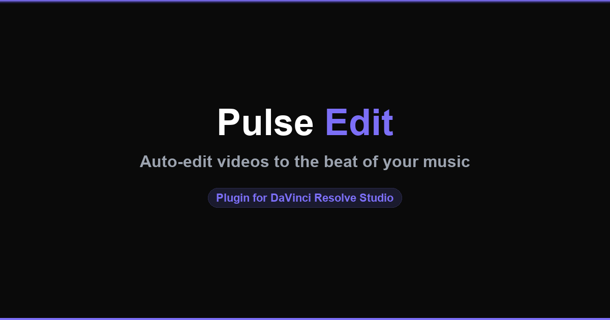 BeatEdit Alternative for DaVinci Resolve — Pulse Edit ($40)
